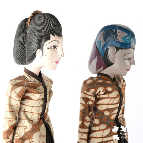 Set Wajangpoppen met Hoofden van Aardewerk | Parels Breda