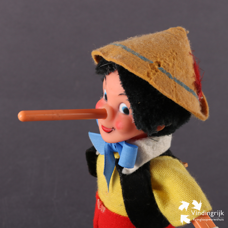 Vintage Opwindbare Pinokkio met Uitschuifbare Neus | Parels Breda