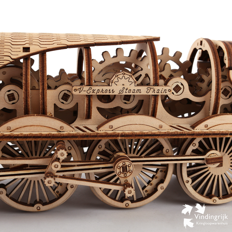 Ugears Berkenhouten Model Stoomtrein | Parels Breda
