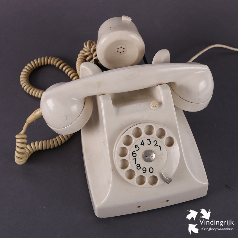 Vintage Witte Telefoon Bakeliet PTT Ericsson 1963 | Parels Breda