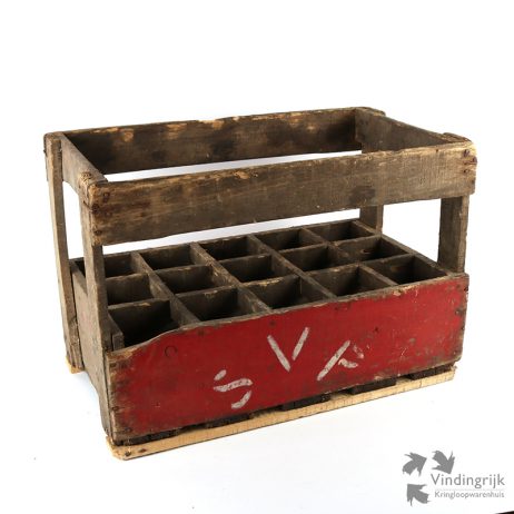 Vintage Houten Flessenkrat Frankrijk | Parels Breda