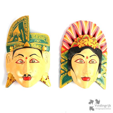Set Houten Maskers Indonesië | Parels Breda