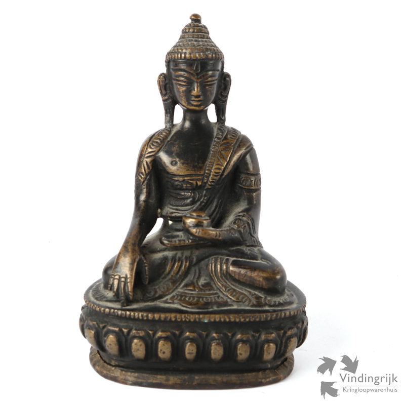 Authentiek Beeld Boeddha Gegoten Metaal | Parels Breda