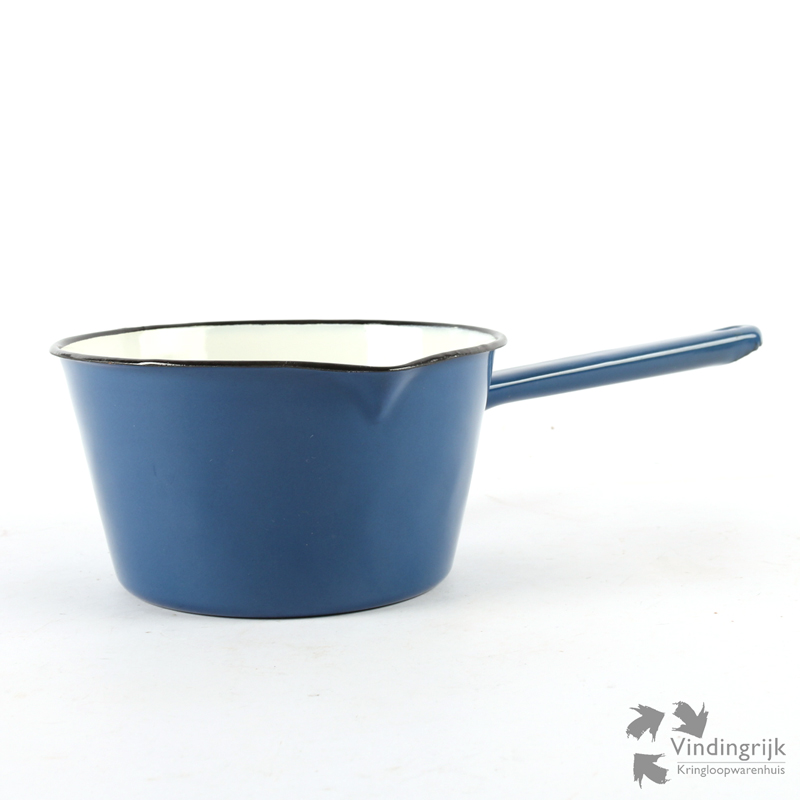 Vintage Emaille Steelpan / Melkpan | Parels Breda