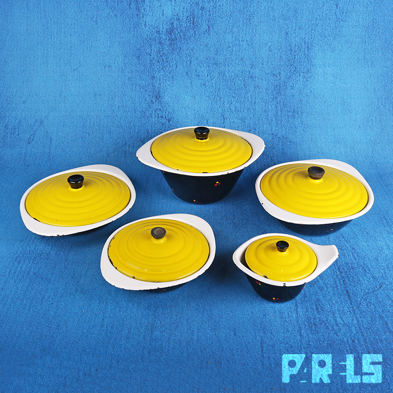 Emaille Schalenset ‘Confetti’ Jaren ’50 | Parels Breda