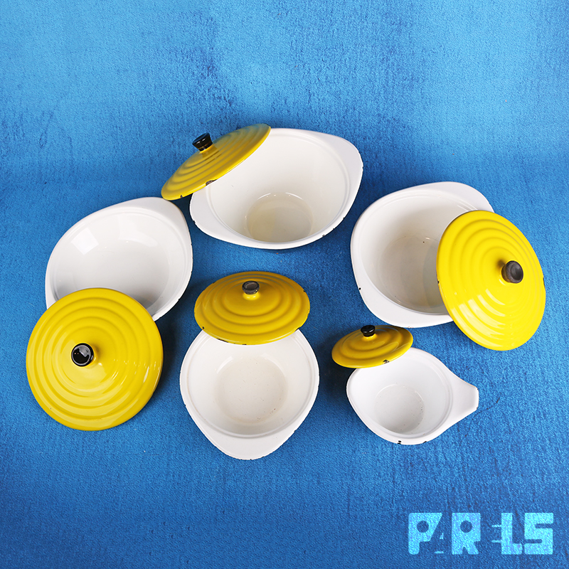 Emaille Schalenset ‘Confetti’ Jaren ’50 | Parels Breda